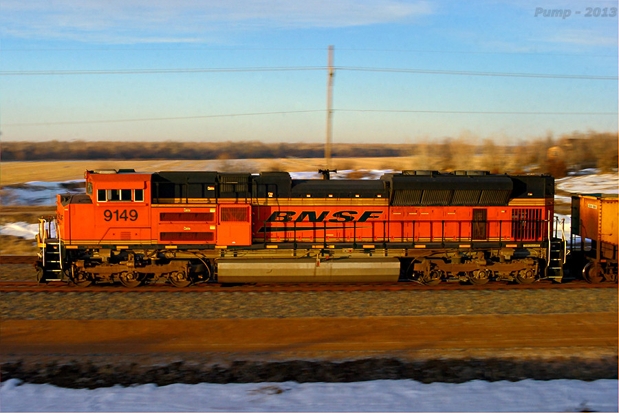 Eastbound BNSF Loaded Coal Train DPU Locomotive